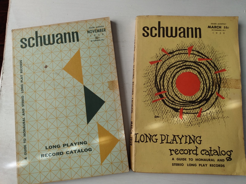 Schwann Long Playing Catalog book, Set of 2 - March 1959, November 1959 ...