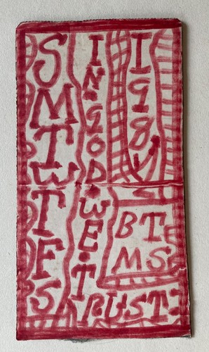 Zebedee Armstrong Outsider art brut Original 32x14cm rare Circa 1987 | eBay