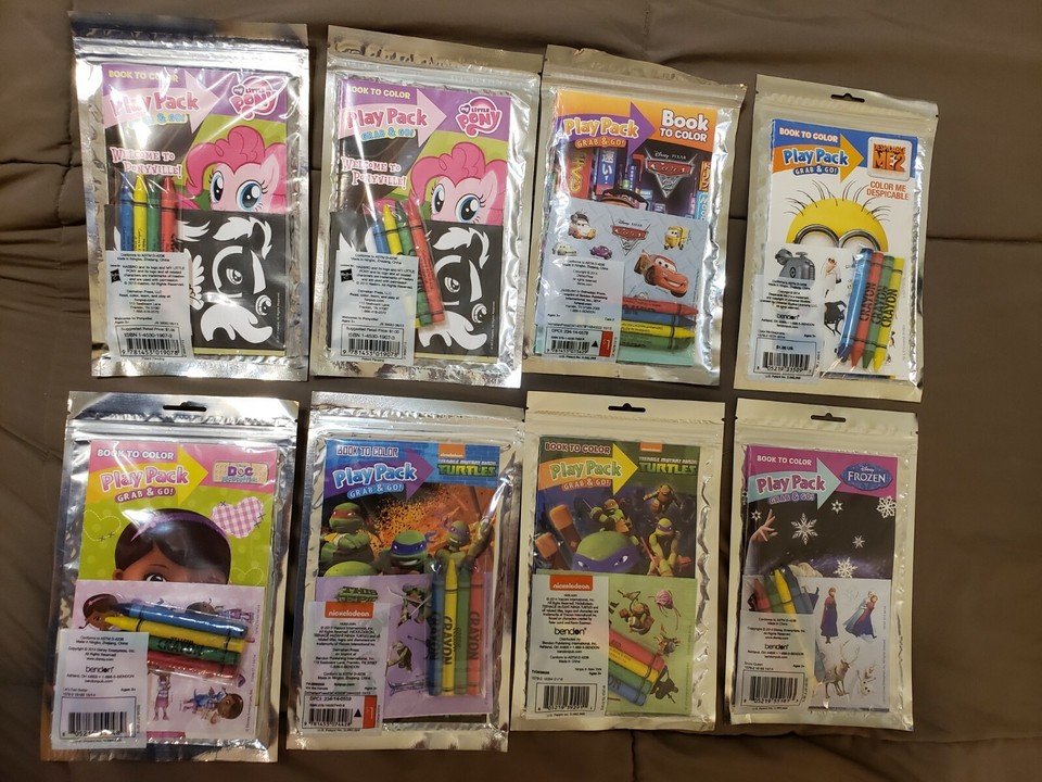 Play Pack Grab & Go Mixed Lot of 8 Coloring Stickers Crayons NEW! | eBay