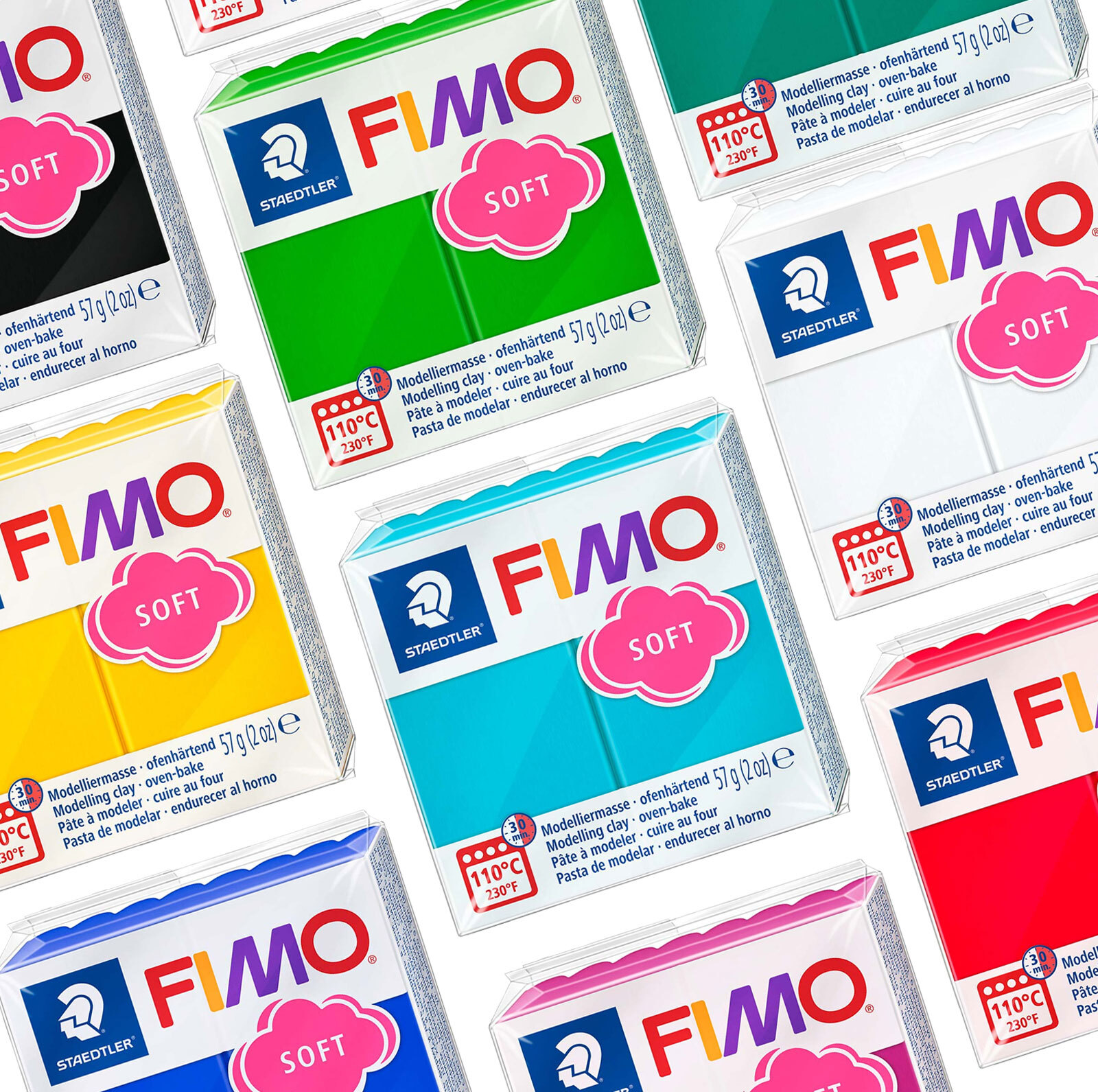 FIMO SOFT POLYMER MODELLING OVEN BAKE CLAY 56g CHOOSE FROM OVER 20 ...