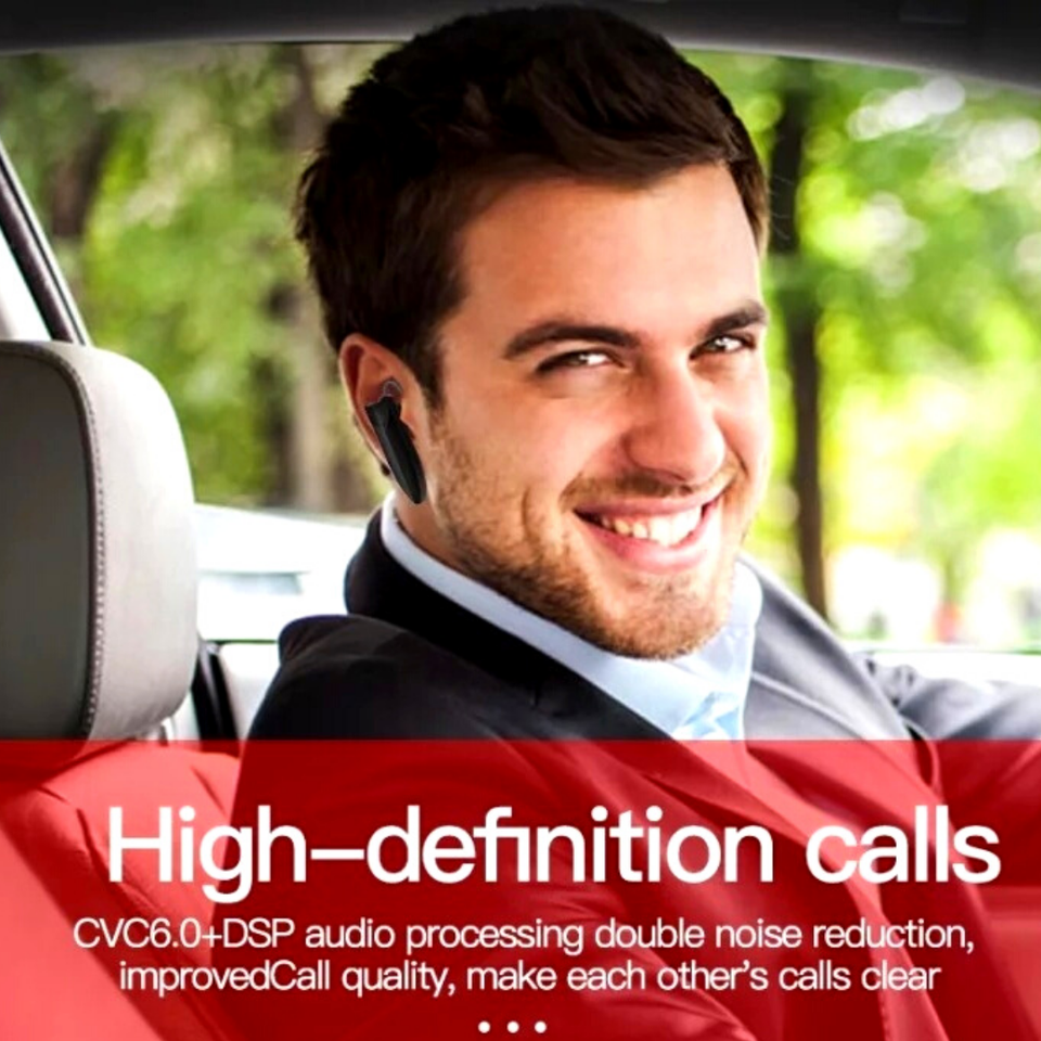 Wireless Bluetooth 5.0 Earpiece Headset Driving Trucker Earbuds Noise ...