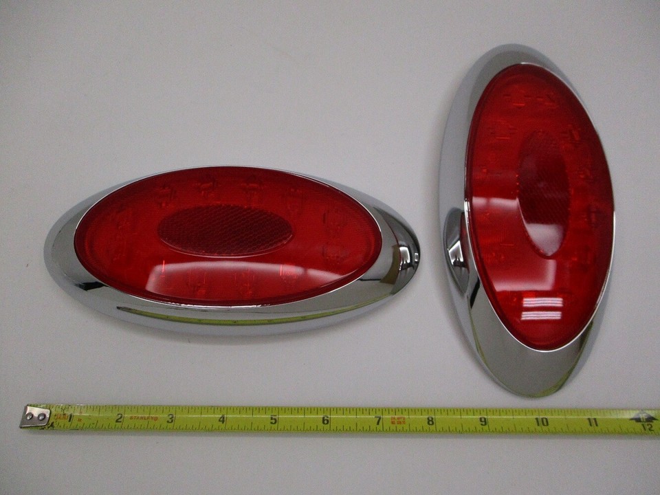 8" Reflex Oval Red LED RV Camper Trailer Turn Brake Tail Lights ...