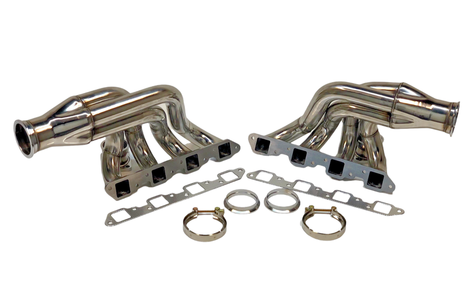 FOR Chevy Twin Turbo Kit BBC 7.4L 366 396 402 427 454 Headers SQUARE ...