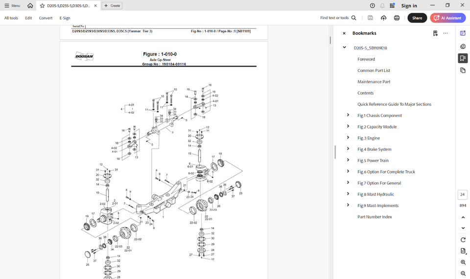 DOOSAN FORKLIFT Service Manuals and Parts Manuals on a USB Flash Drive ...