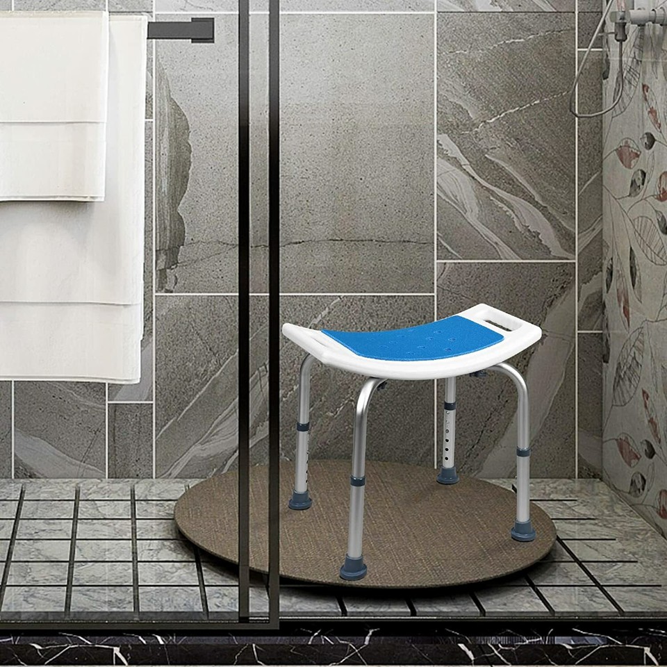 Shower Stool Portable Aluminium Bathroom Seat Chair Disability Aid ...