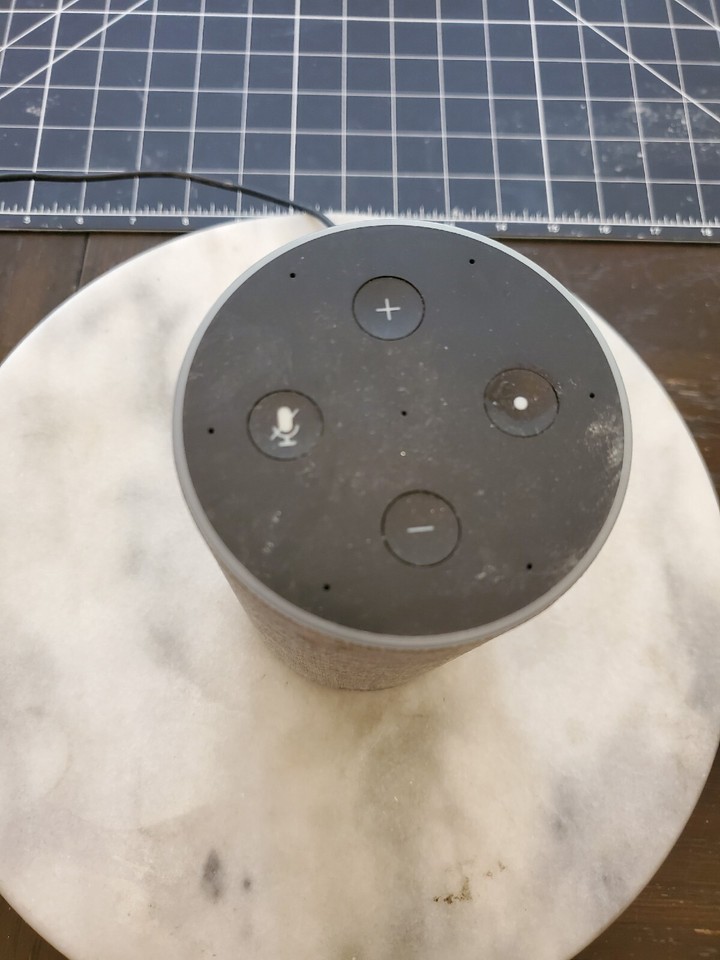 Amazon Echo 2nd Generation White Fabric Dual-Band WiFi Smart Speaker ...