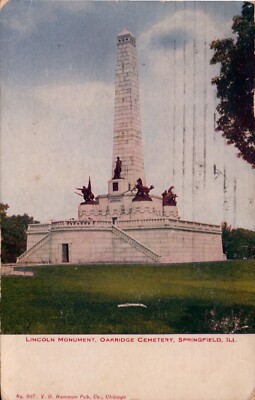 Vintage Postcard Lincoln Monument Oakridge Cemetery Springfield ...