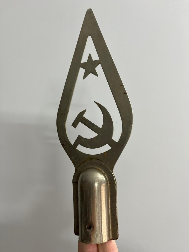 Old Vintage USSR Tip on Flag Pommel Pole Soviet Star Hammer & Sickle ...