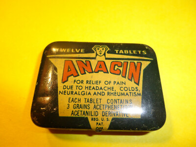 Rare Anacin Company ADVERTISING Tin Box Aspirin Sign 12 Tablets | eBay