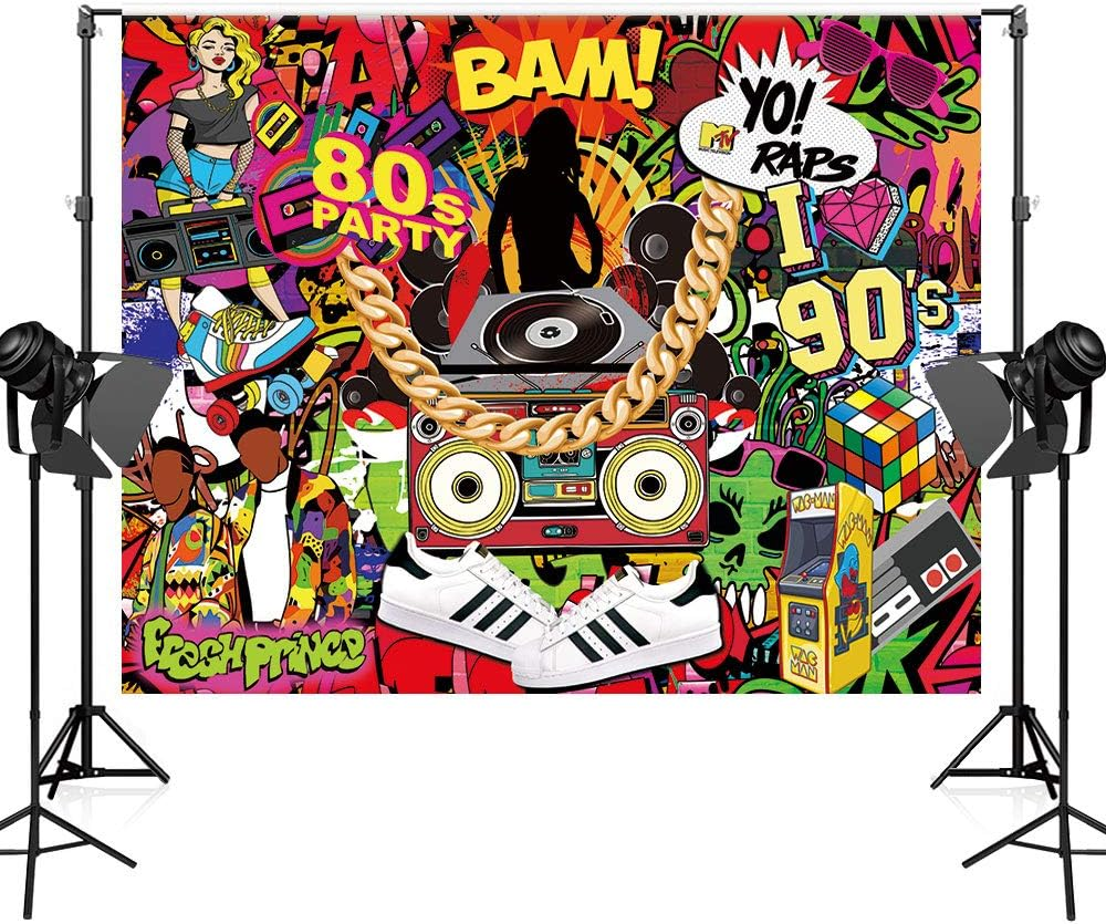 7X5Ft 80'S 90'S Backdrop Hip Hop Backdrops for Photography Graffiti ...
