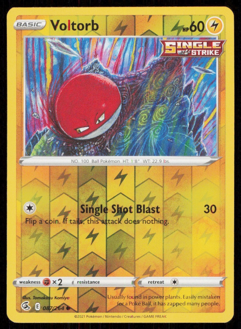 Voltorb #087/264 Reverse Holo 2021 Pokemon Fusion Strike LP | eBay