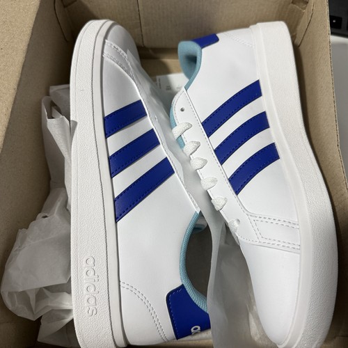 Adidas Grand Court 2.0 Size 5UK Casual Canvas Training White/Blue ...