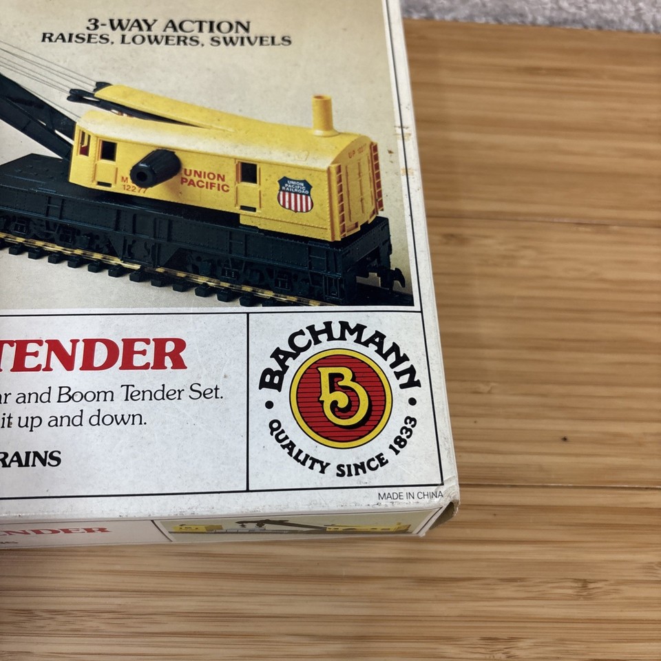 Vtg Bachman Crane Car And Boom Tender Model Ho Scale Electric Trains ...