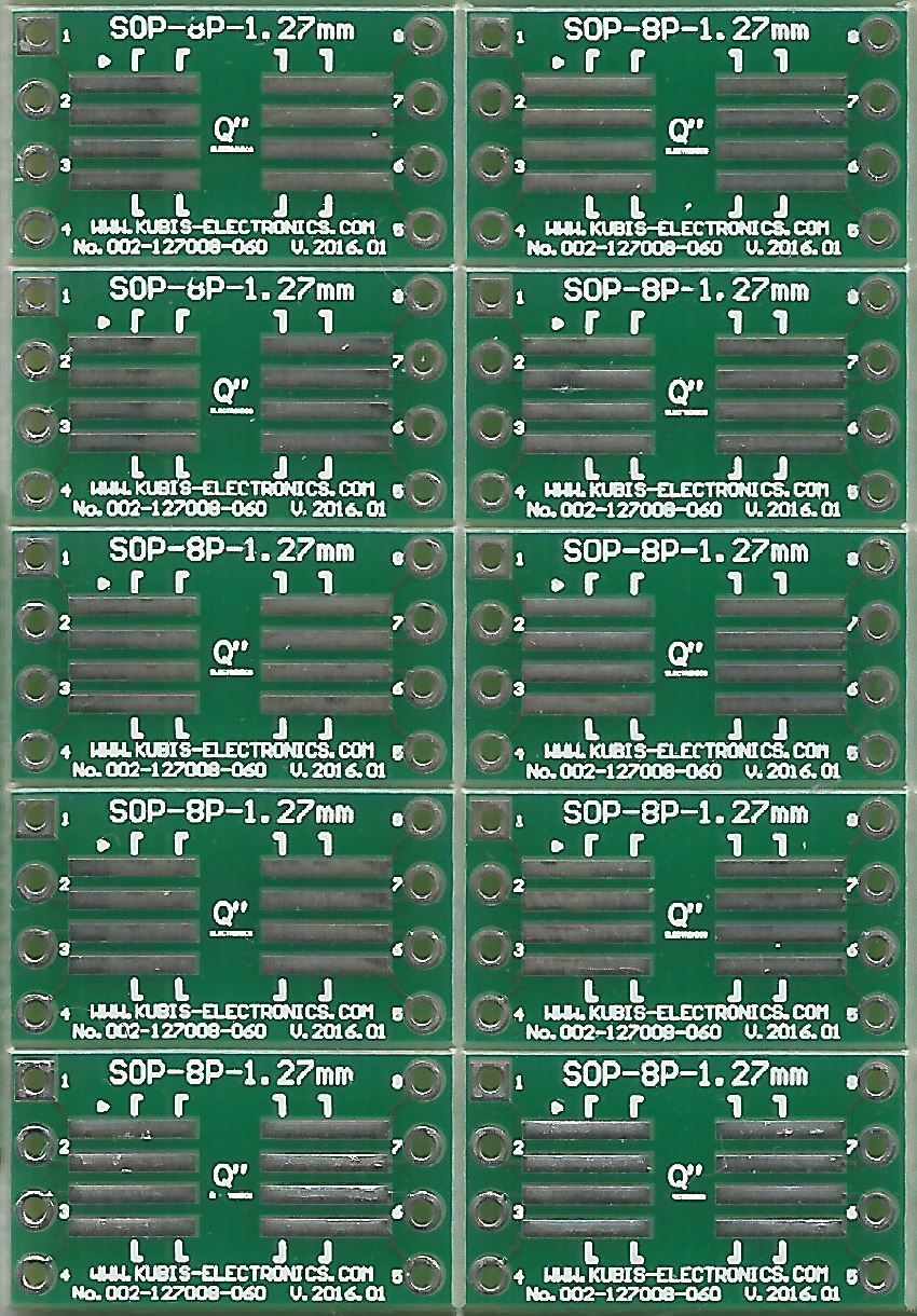 SO8, SOP8, SOIC8, DMP8, MFP8, VSOP8 1.27mm(0.05") to DIP 0.6" - 10 PCS ...