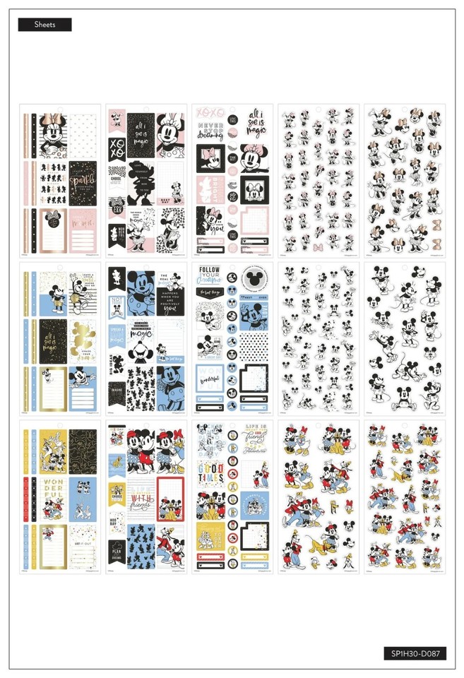 The Happy Planner Stickers Disney Magic Plans Mickey Mouse Minnie Mouse ...