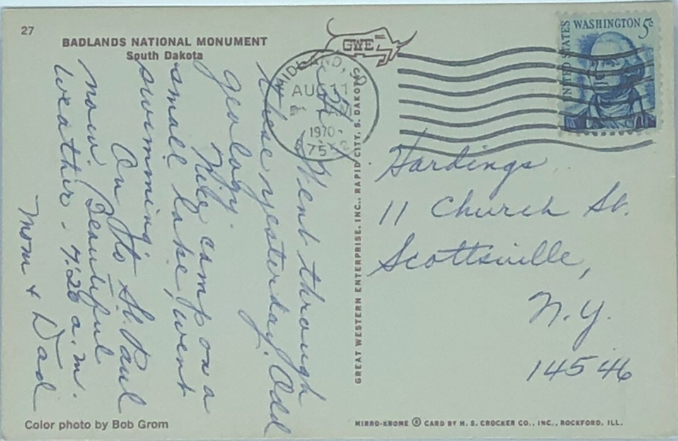 Postcard SD Rapid City Badlands National Monument Park Serrated ...