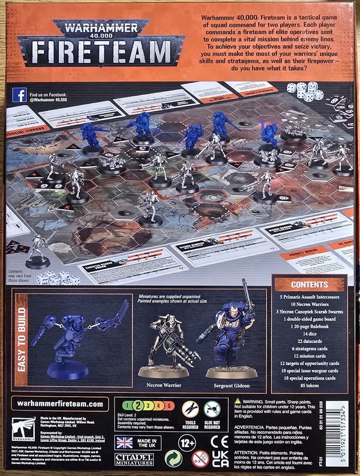 Warhammer 40k Fireteam Board Game - Open Box - Missing minis (see desc ...