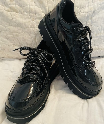 Skechers Cool Jammers Patent Lace-up Sneaker Boots Cool Block, Black ...