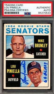 Lou Piniella PSA DNA Signed 1964 Topps Rookie Stars Autograph | eBay