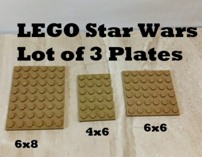 LEGO Star Wars Alien Planet Base Plate DARK TAN Lot of 3 6x8 4x6 6x6 ...
