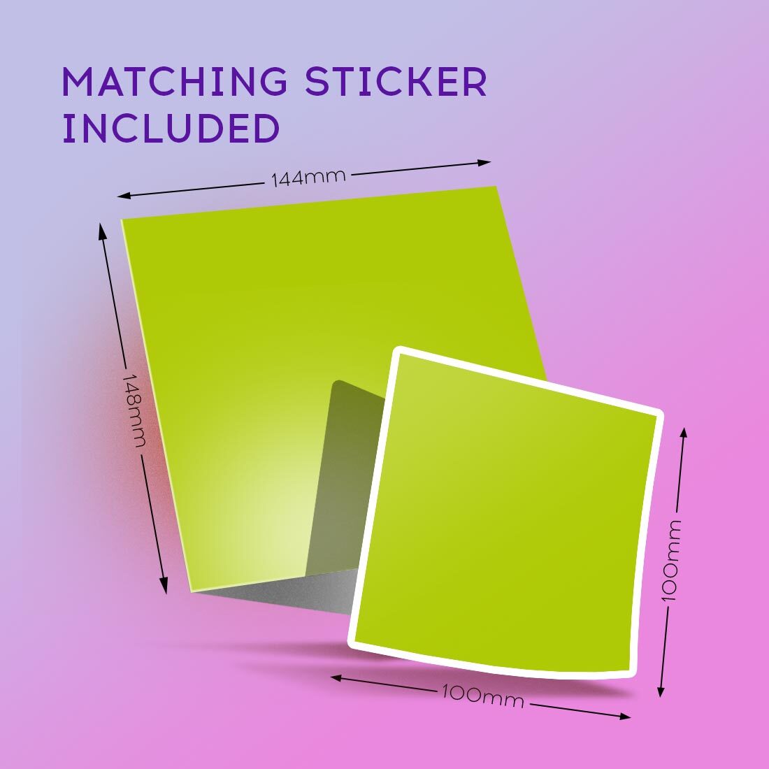 1 x Greeting Card & Sticker Set - Chartreuse Yellow Green Colour Block ...