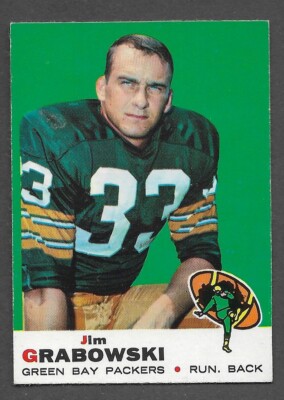 1969 Topps Football #124 Jim Grabowski Packers Illinois WICKED COLOR ...