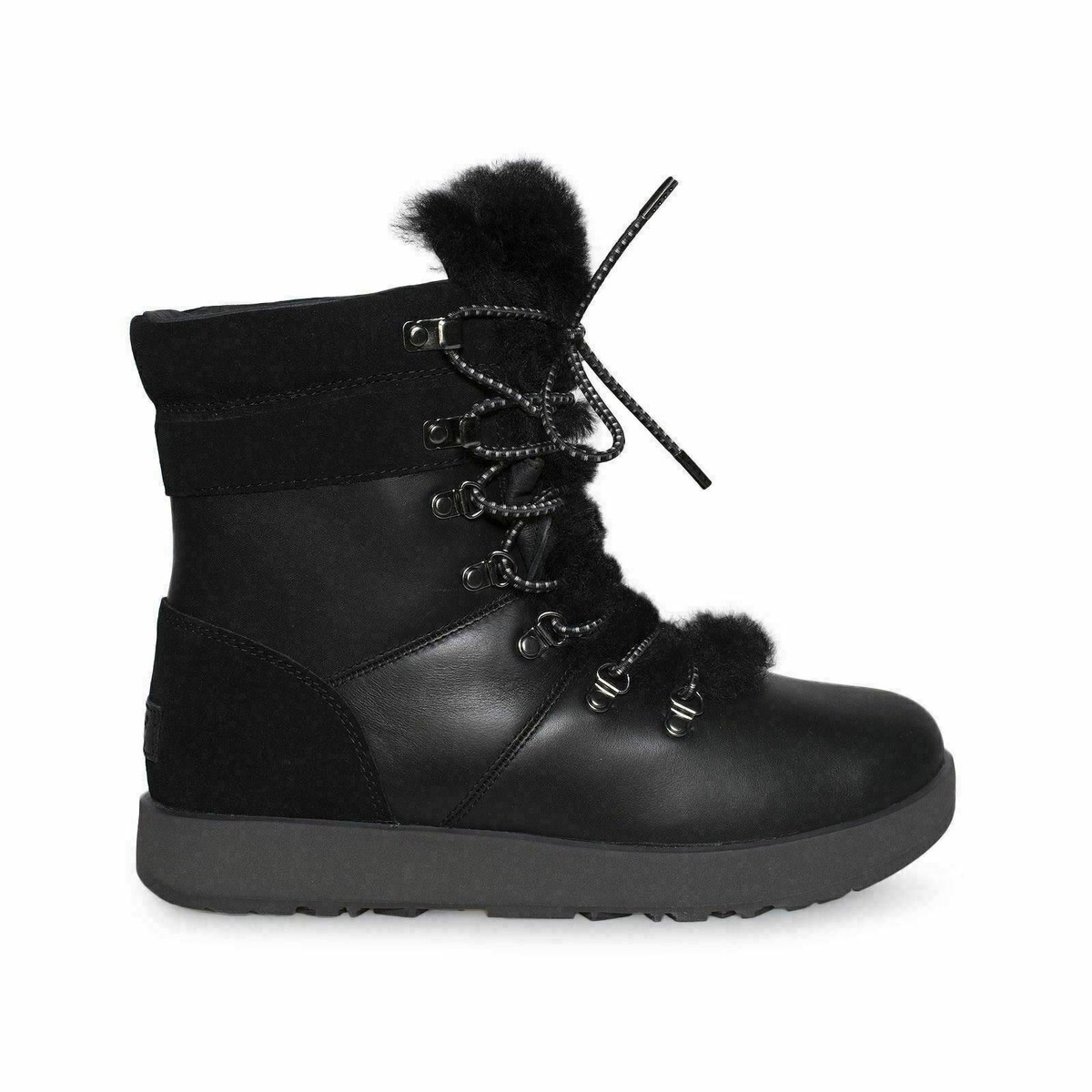 UGG VIKI WATERPROOF BLACK LEATHER SHEEPSKIN ARCTIC WOMEN S BOOTS SIZE US 6 NEW