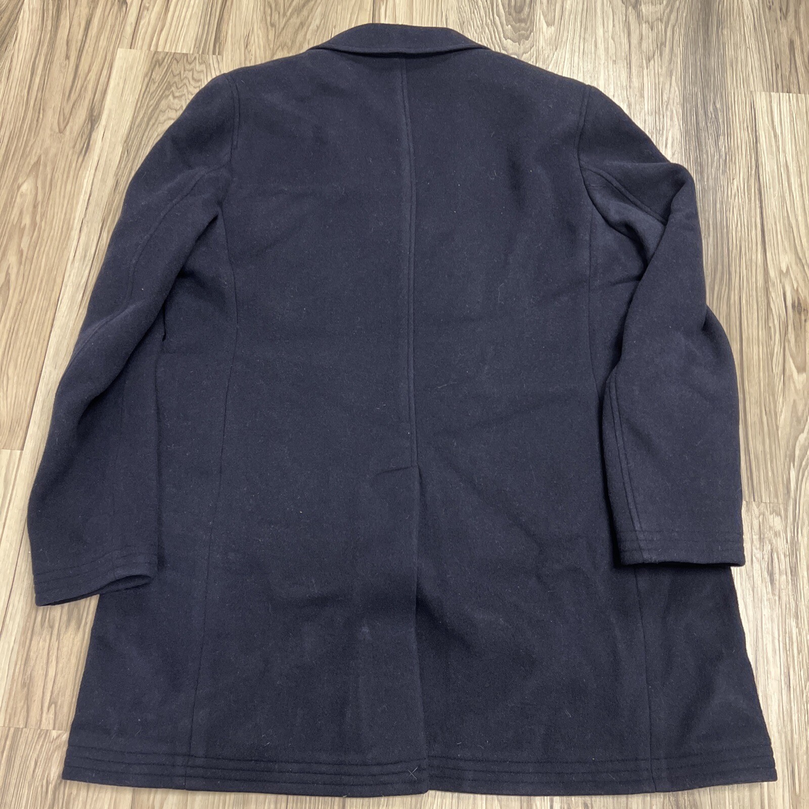 Polo Ralph Lauren Navy Wool Blend Overcoat Includes Quilted Vest Size ...