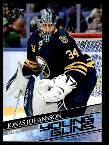 2020-21 Upper Deck Young Guns Jonas Johansson Rookie Buffalo Sabres ...