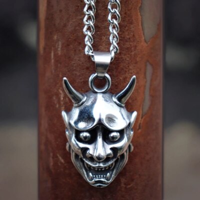 Devil Skull Necklace Pendant Stainless Cool Evil Punk Anger Biker Silver Pendant | eBay