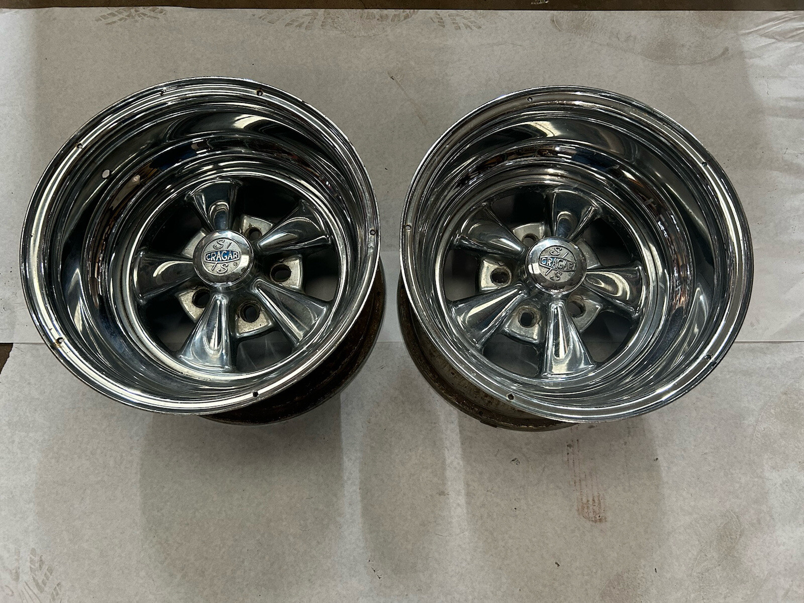 Cragar S/S Mag Wheels 15x10 Deep Dish Chevy Ford Mopar Drag Race Hot ...