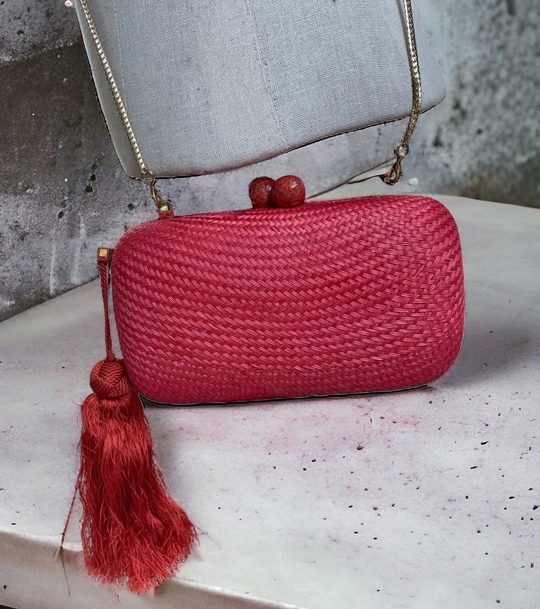SERPUI Marie Red Woven Shoulder Bag Clutch | eBay SERPUI Marie Red Woven Shoulder Bag Clutch | eBay