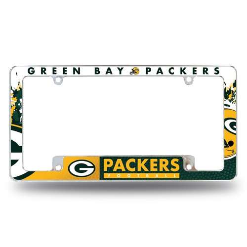 Green Bay Packers Chrome ALL OVER Premium License Plate Frame Cover ...