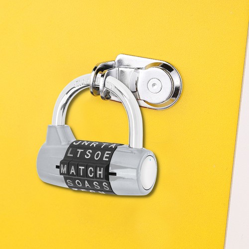 1x 5 Letter Word Combination Lock Safety Padlock for School Gym / Fence ...