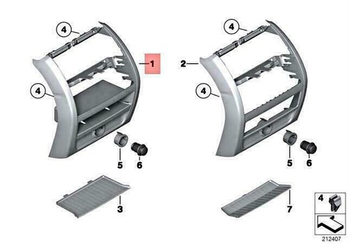 OEM BMW HYBRID F10 F11 F18 518D 520D COVER CENTER CONSOLE REAR ...
