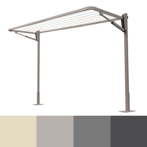 7 LINE Clothesline 4 COLOURS + Ground Mount Kit + Mounting Plates Fold ...