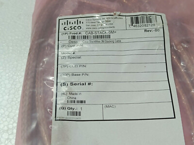 BNIB sealed Cisco Stackwise 3750G 3750X stack cable 3m 72-2634-01 CAB-STACK-3m= | eBay
