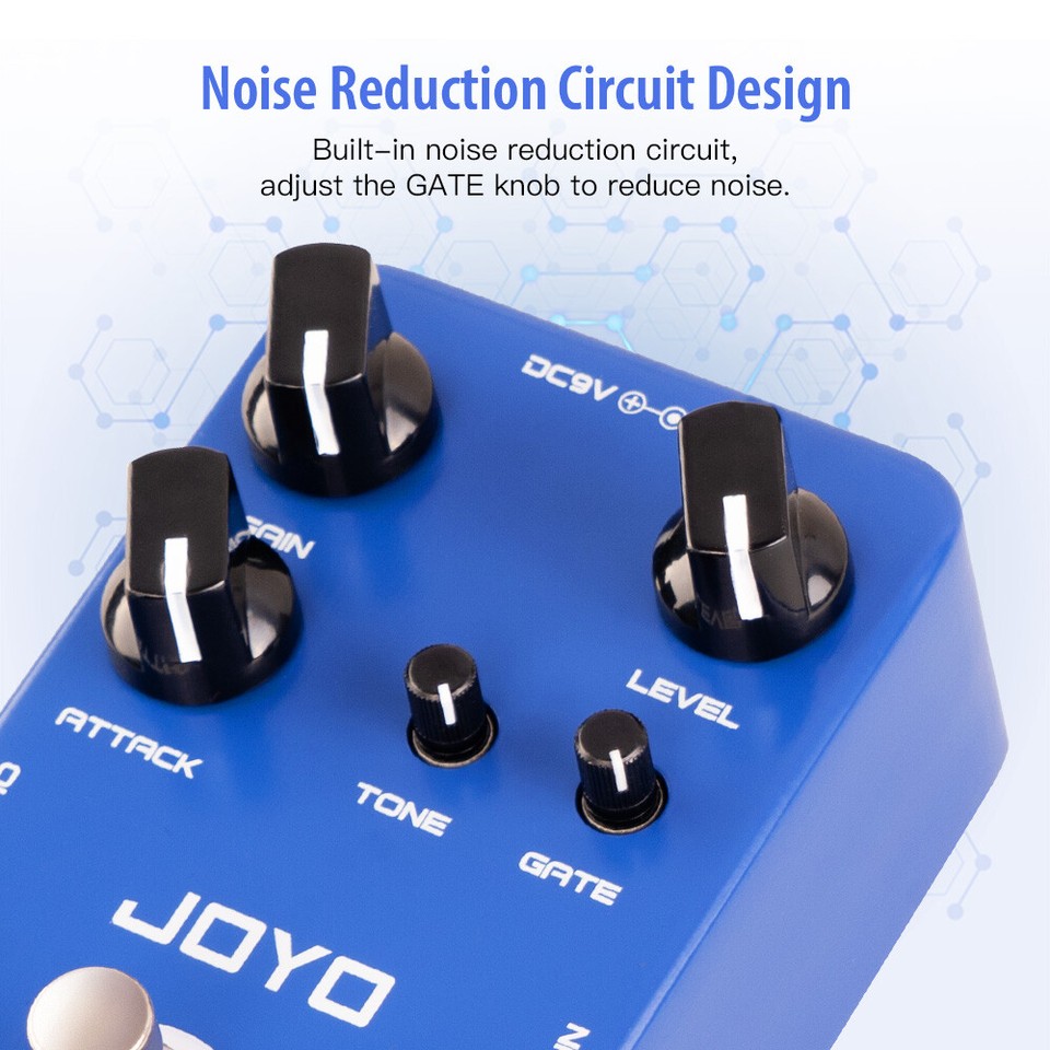 JOYO Overdrive Guitar Pedal High Gain Noise Gate for Guitar Bass True ...