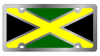 Jamaica Flag Stainless Steel License Plate (Chrome) | eBay