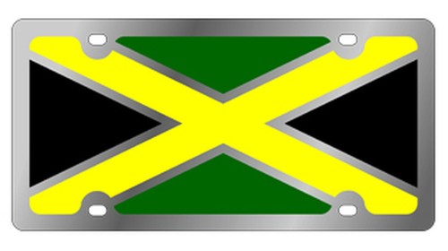 Jamaica Flag Stainless Steel License Plate (Chrome) | eBay