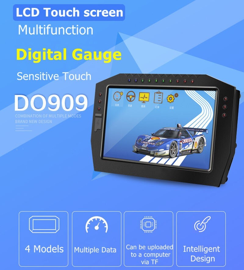 SINCOTECH DO909 Car Racing Dashboard Digital Display Gauge Full Sensor ...