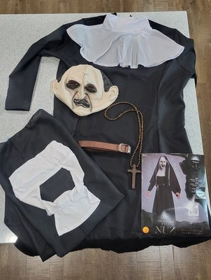 The Nun Costume The Conjuring Halloween Cosplay XL w/ Latex Half Mask ...