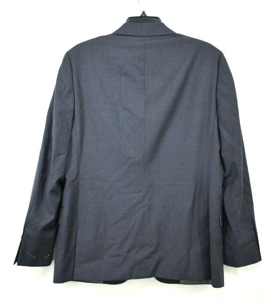 Hickey Freeman Mens Brown & Blue Gingham Wool Classic Fit Suit Jacket ...