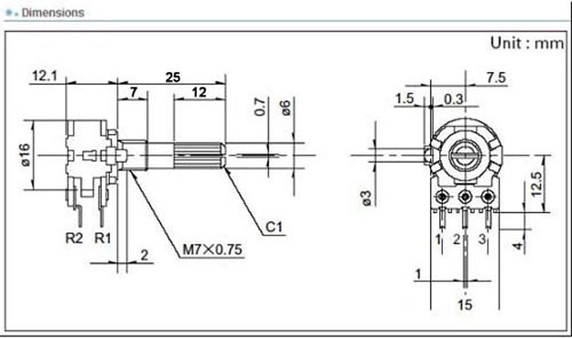 Japan ALPS RK16 100KAX2 LOG Stereo Volume Potentiometer Dual 100K ...