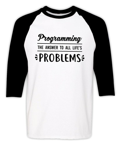 Programming Raglan T-Shirt Computer Programmer Christmas Gift Funny Tee | eBay