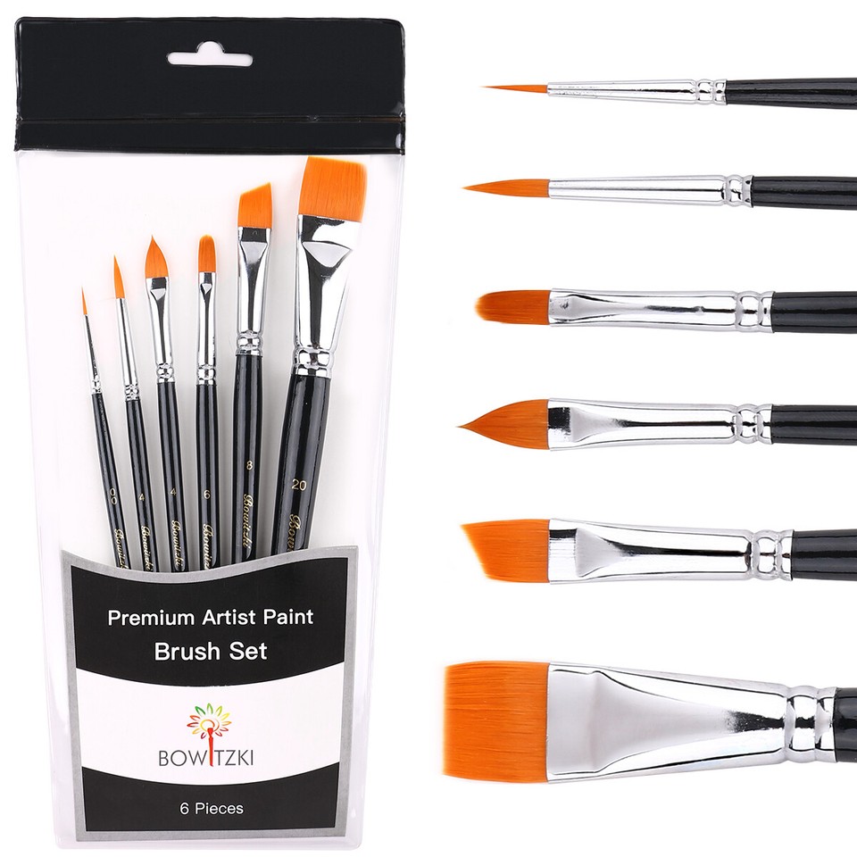 Bowitzki Professional Face Paint Brushes Round filbert flat Petal ...