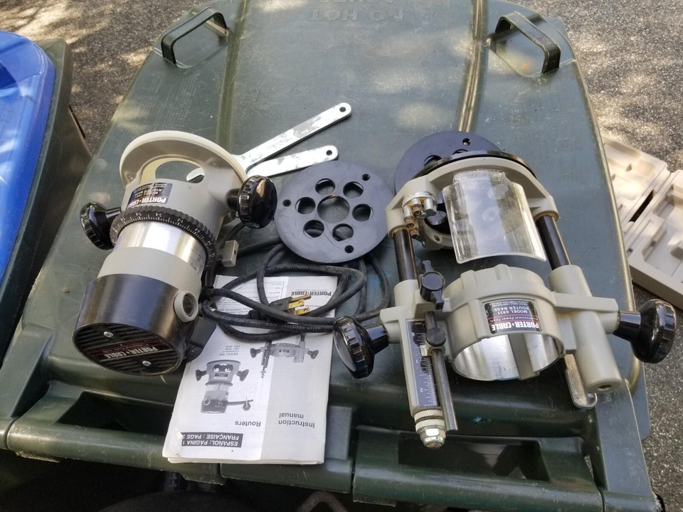 Porter Cable 690 6931 6911 Heavy Duty Router w/ Case & Bases & 42690 ...