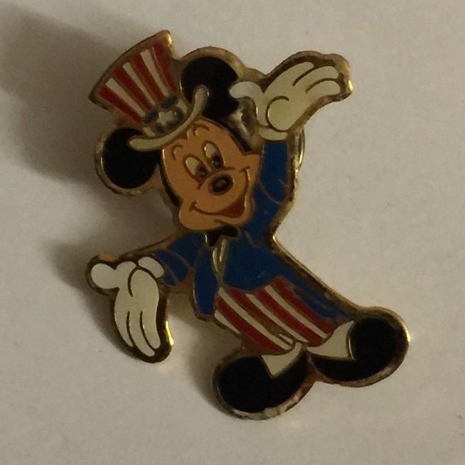 Mickey Mouse Uncle Sam Lapel Pin - Vintage 1989 Walt Disney Inc Eastman ...