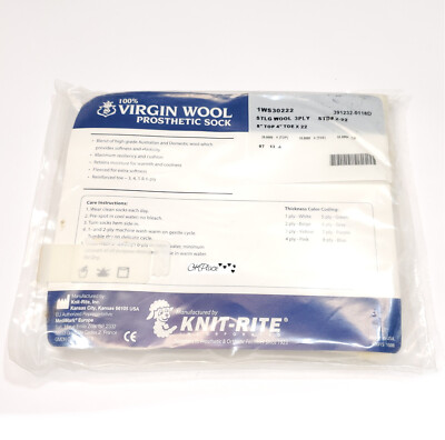 Knit-Rite Super Sock Prosthetic Sock 100% Wool 8" Top 4" Toe x 22" | eBay