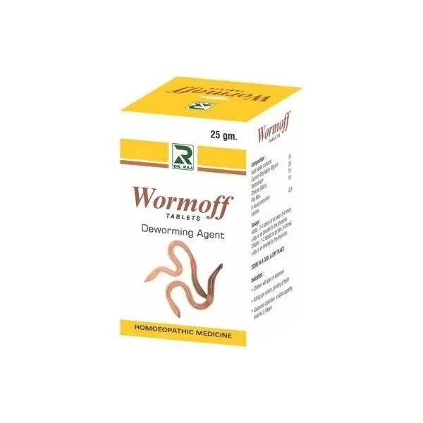 Dr Raj Wormoff Tablets - All Types Of Worms, Hook worm,Tape worm- 25gm ...